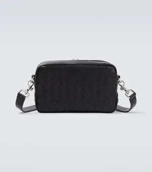 Bottega Veneta Intrecciato Leather Crossbody Bag - Black
