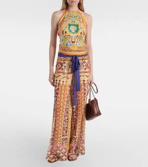 Etro Printed High-rise Palazzo Pants