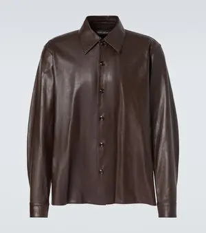 Our Legacy Welding Leather Overshirt - Brown