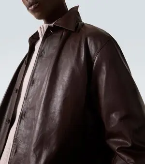 Our Legacy Welding Leather Overshirt - Brown
