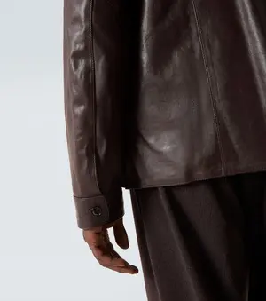 Our Legacy Welding Leather Overshirt - Brown
