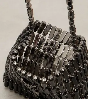 Saint Laurent Cassandre Micro Embellished Top-handle Bag - Metallic