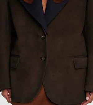 Prada Shearling-trimmed Suede Jacket
