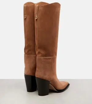 JIMMY CHOO Cece 80 Suede Knee-high Boots - Brown