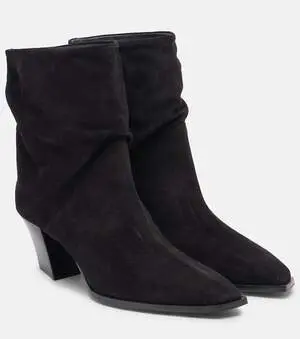 Women's Black Suede Ankle Boots