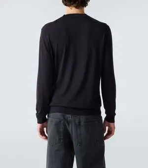 Prada Virgin Wool Crewneck Sweater - Blue