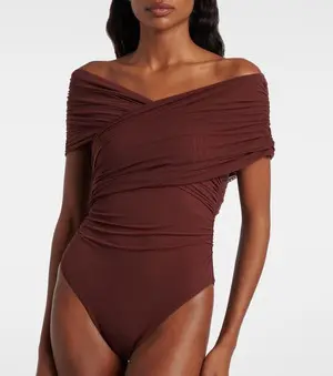 SIR. Jacques Gathered Off-shoulder Bodysuit