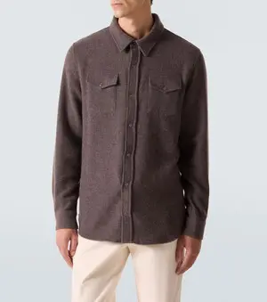 GOD'S TRUE CASHMERE Cashmere Shirt With Amethyst - Brown