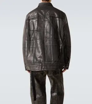Rick Owens Coated Denim Jacket /grizzly - Black