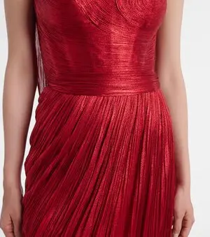 MARIA LUCIA HOHAN Claudine Scarf-detail Silk Mousseline Gown