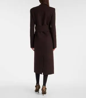 Khaite Jelson Wool Wrap Coat - Brown