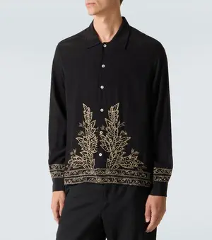 BODE Beaded Epoque Embellished Silk Shirt