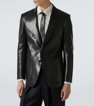 TOM FORD Single-breasted Leather Blazer