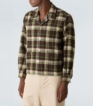 BODE Woodcrest Plaid Wool Flannel Overshirt - Brown