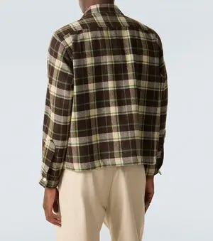 BODE Woodcrest Plaid Wool Flannel Overshirt - Brown