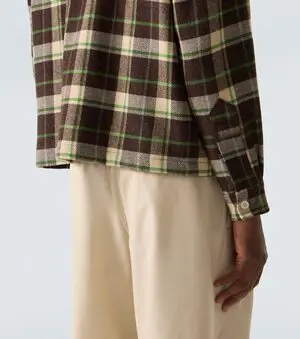 BODE Woodcrest Plaid Wool Flannel Overshirt - Brown