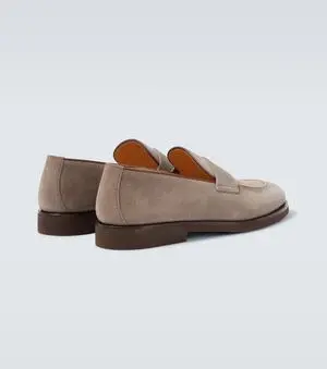 Brunello Cucinelli Suede Penny Loafers - Grey