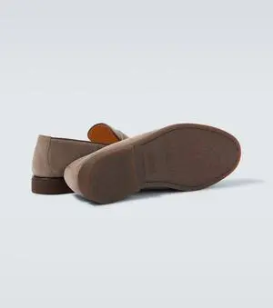 Brunello Cucinelli Suede Penny Loafers - Grey