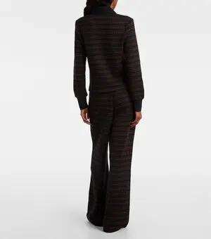 Veronica Beard Yadira Kick Knitted Flared Pants