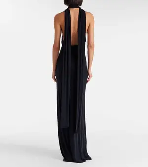 AYA MUSE Sele Cutout Halterneck Gown - Black
