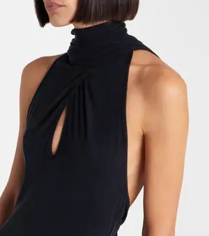 AYA MUSE Sele Cutout Halterneck Gown - Black