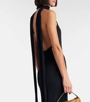 AYA MUSE Sele Cutout Halterneck Gown - Black