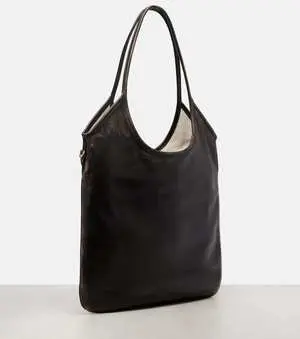 Miu Miu Distressed Leather Shopper - Brown