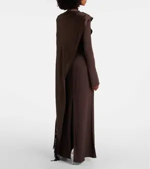 TALLER MARMO Mounia Caped Crêpe Cady Gown - Brown