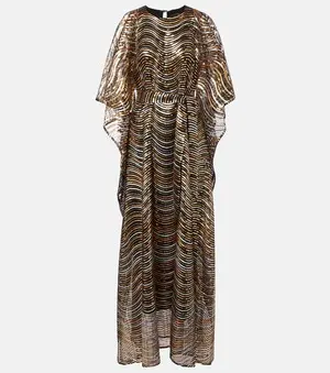 TALLER MARMO Erté Sequined Tulle Kaftan - Multicoloured