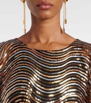 TALLER MARMO Sequined Tulle Kaftan