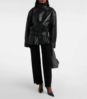 ROTATE BY BIRGER CHRISTENSEN Leather Biker Jacket