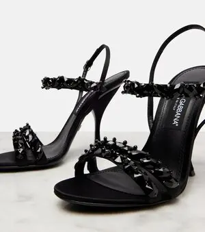 Dolce & Gabbana 105 Embellished Satin Sandals