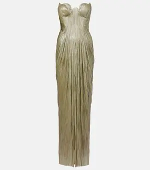 MARIA LUCIA HOHAN Jasleen Strapless Silk Tulle Gown - Green
