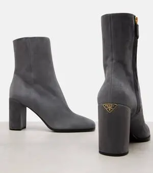 Prada 85 Suede Ankle Boots