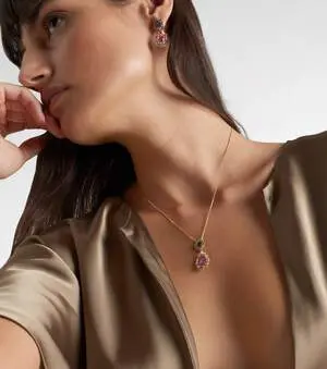 SUZANNE KALAN 18kt Yellow Pendant Necklace With Gemstones