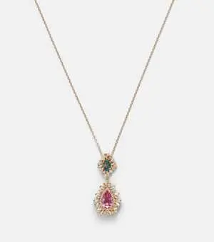 SUZANNE KALAN 18kt Yellow Pendant Necklace With Gemstones