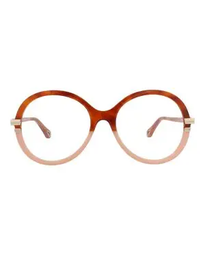 Chloé Round-frame Bio-acetate Optical Frames - Havana Havana Transparent (ch0108o/30012846/003)