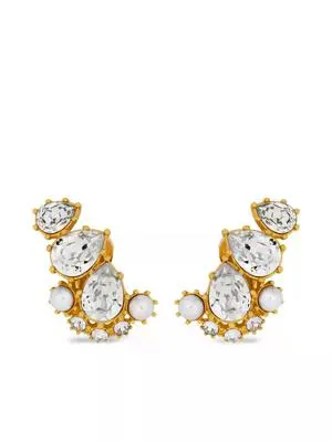 Oscar De La Renta Faceted Crystal Drop Earrings - Gold