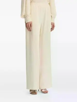 Oscar De La Renta Silk Wide Leg Pants - Neutrals