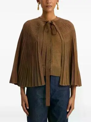 Oscar De La Renta Ribbed Tie Sweater