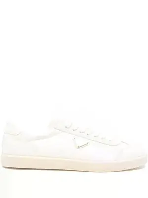 Prada Triangle Logo Leather Sneakers