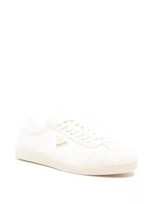 Prada Triangle Logo Leather Sneakers