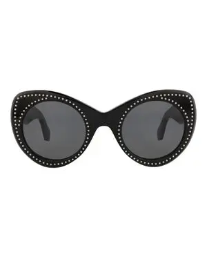 Alaïa Cat-eye Frame Recycled Acetate Sunglasses - Black Black Grey (aa0064s/30014219/001)