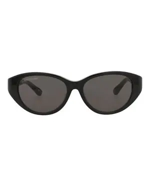 Balenciaga Round-frame Recycled Acetate Sunglasses - Black Black Grey (bb0209sa/30011970/001)