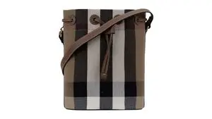 Burberry Check Canvas Small Bucket Bag