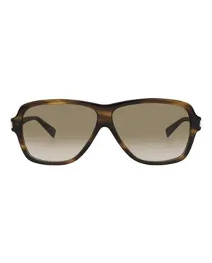 Saint Laurent Aviator Frame Recycled Acetate Sunglasses - Havana Havana Brown (sl609carol/30014608/003)