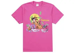 Supreme All Dogs Go To Heaven Tee Shirt - Fuchsia