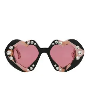 Gucci Cat Eye Frame Recycled Acetate Sunglasses - Black Havana Red (gg1329s/30013929/001)