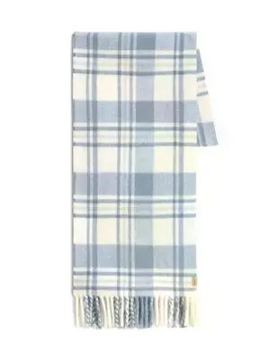 Woolrich Check Fringed Scarf - Blue