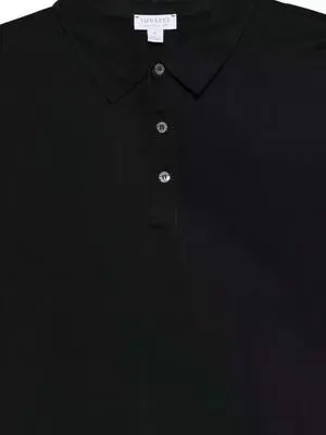 Sunspel Long-sleeve Polo Shirt - Black